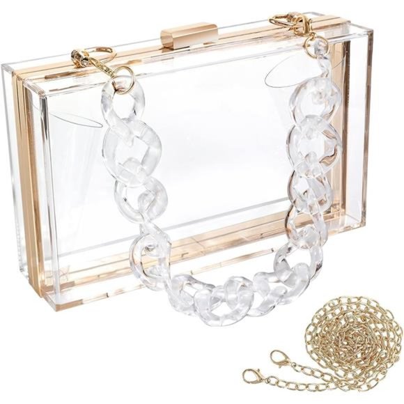 Bags | Women Clear Purse Acrylic Clear Clutchbag Transparent Crossbody ...